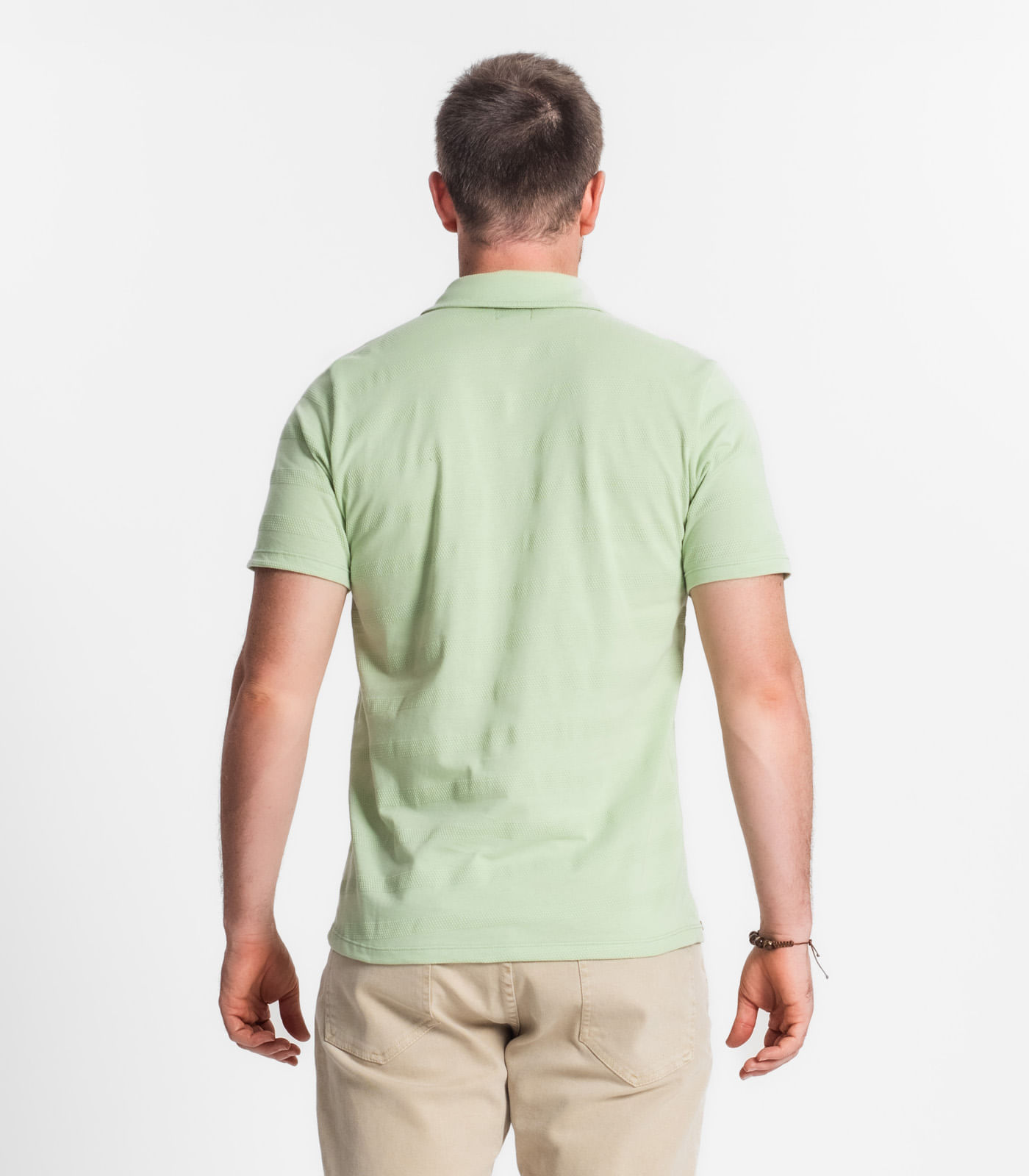 Camisa De Malha Listrada Maquinetada Diametro Verde - Privalia