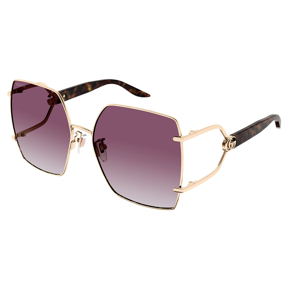 Óculos de Sol Gucci GG1564SA 002 - Dourado Rosé Brilhante 61 - Privalia