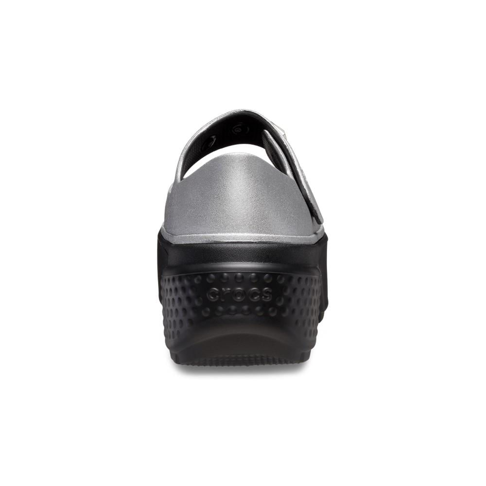 Sandália crocs stomp metallic mary jane silver - Privalia