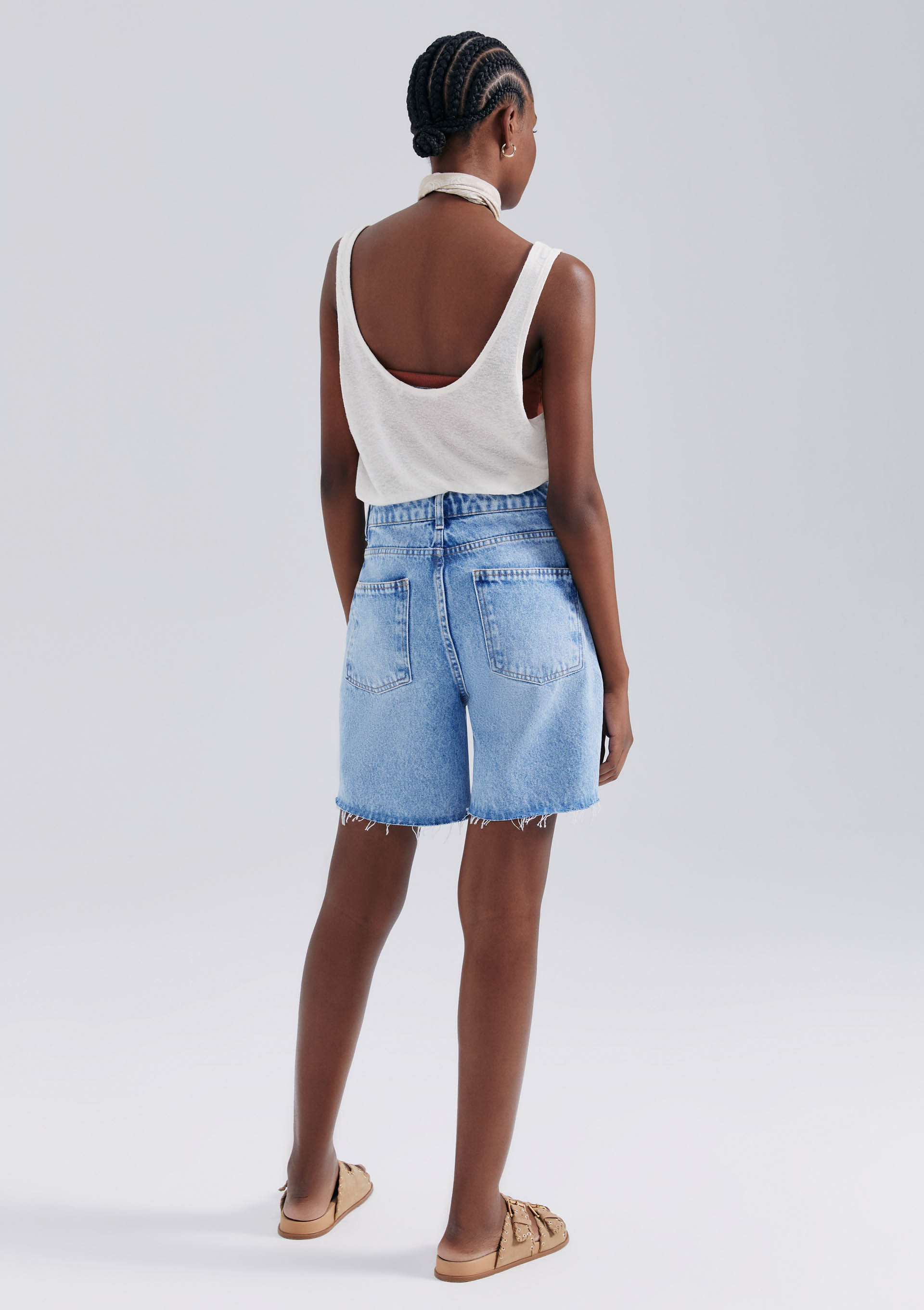 Bermuda Jeans Feminina Barra A Fio - Privalia