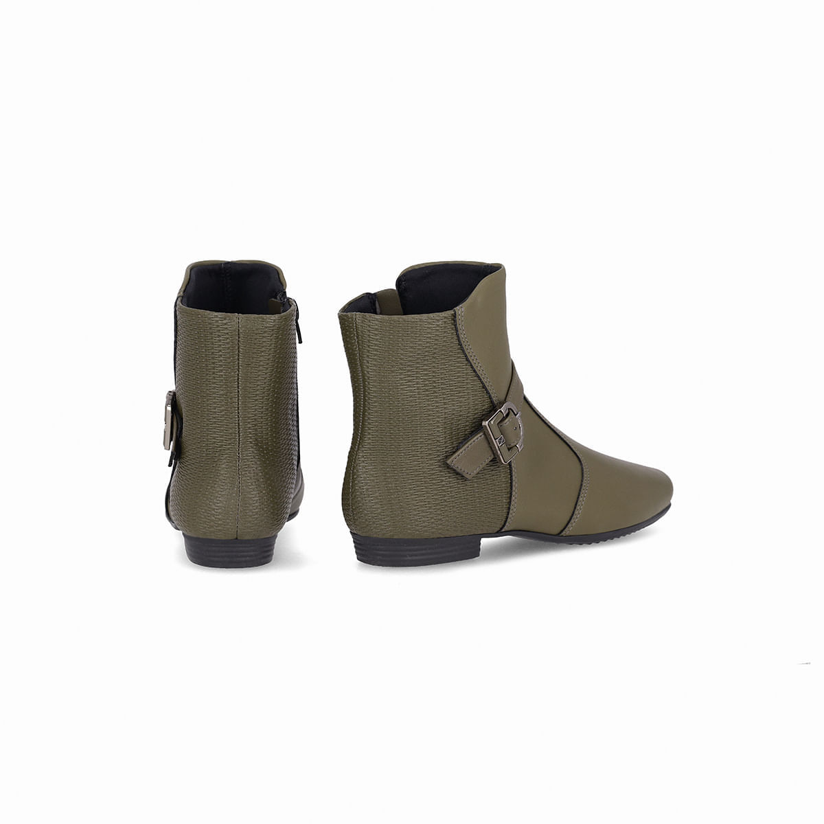 Bota Raquel Cano Curto Salto Baixo Militar - Privalia