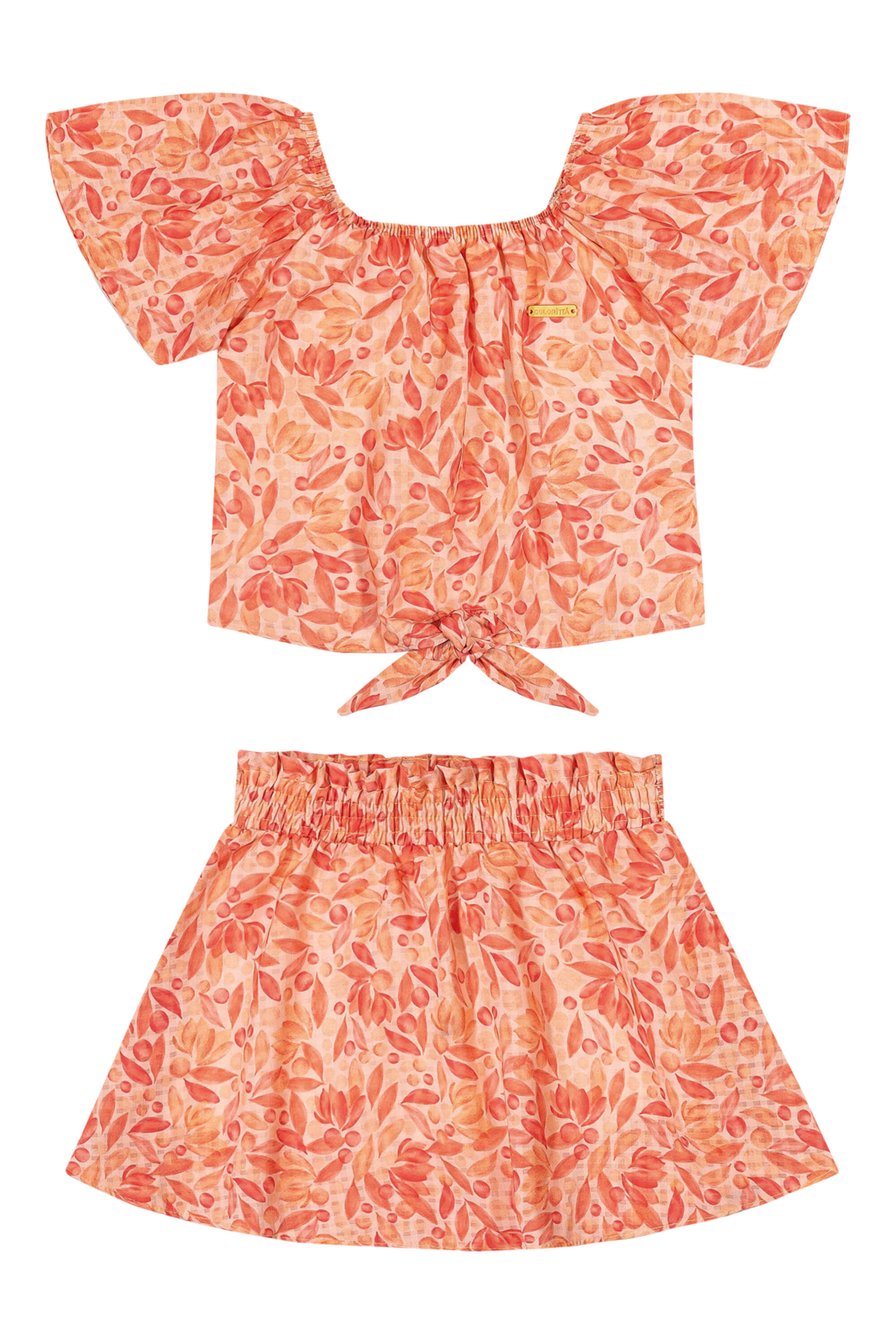 Conjunto Infantil Menina Cropped Colorittá Laranja Claro - Privalia