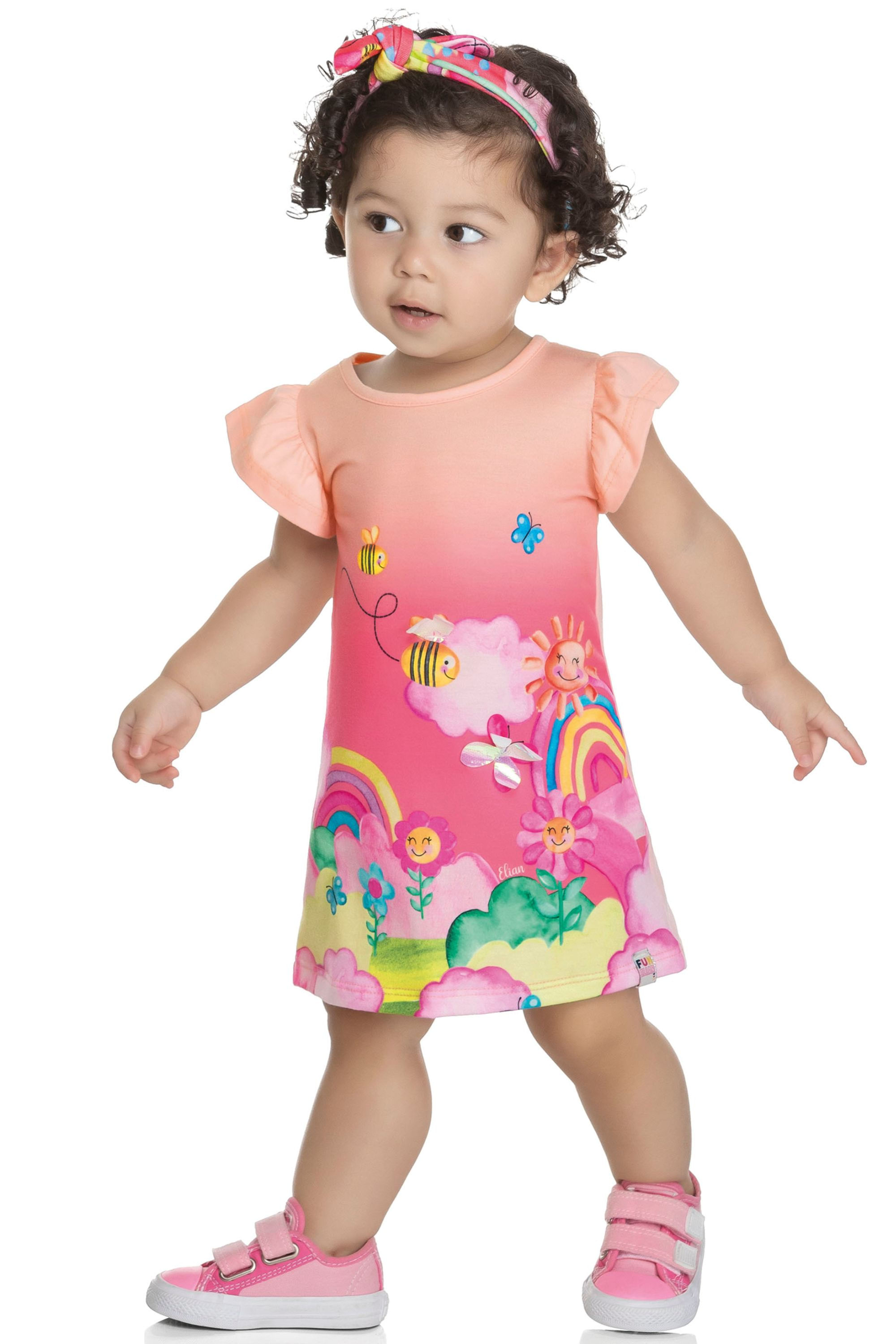 Conjunto Bebê Menina Fun Curto com Faixa Elian Rosa - Privalia
