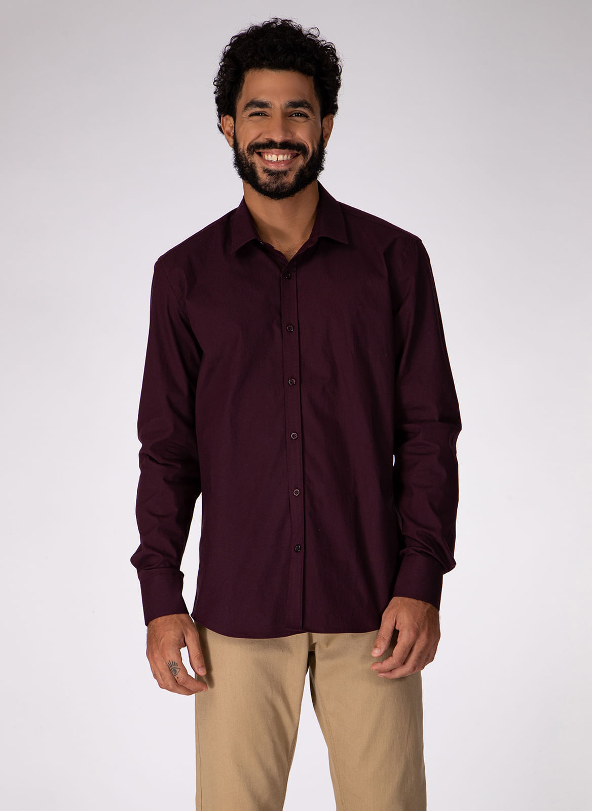 Camisa Manga Longa Colarinho Americano - Privalia