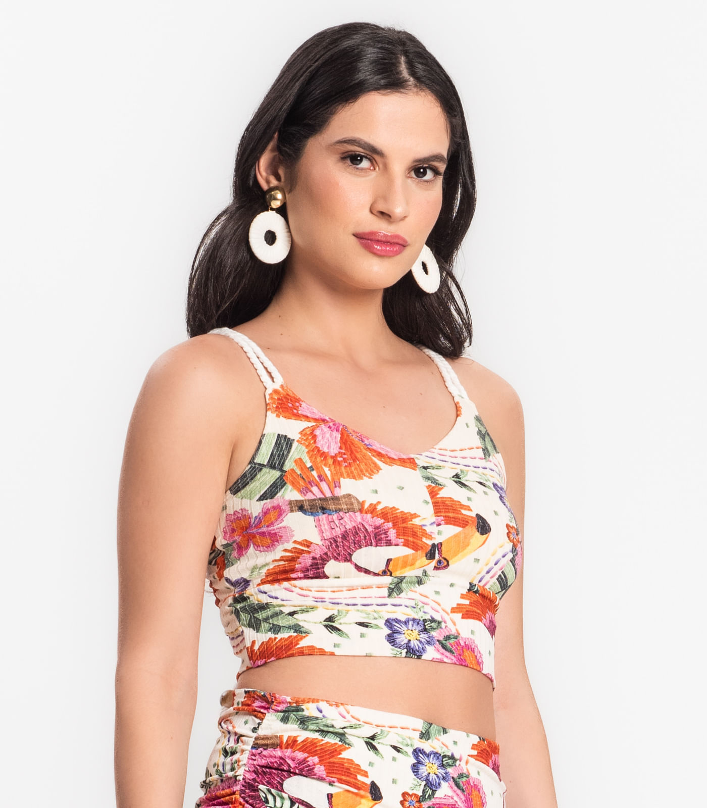 Top Feminino Em Ribana Canelada Endless Bege - Privalia