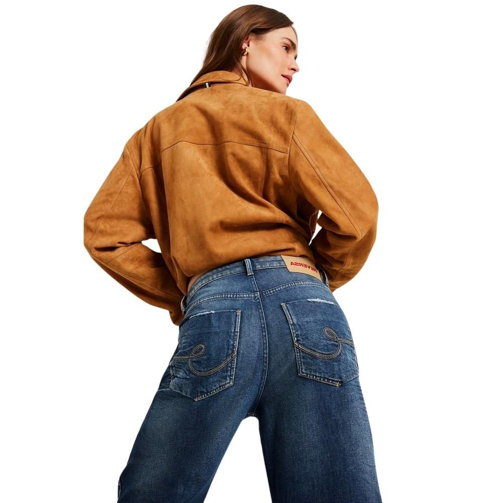 Calça Jeans Wide Leg Anny Bolso Faca Reversa Privalia