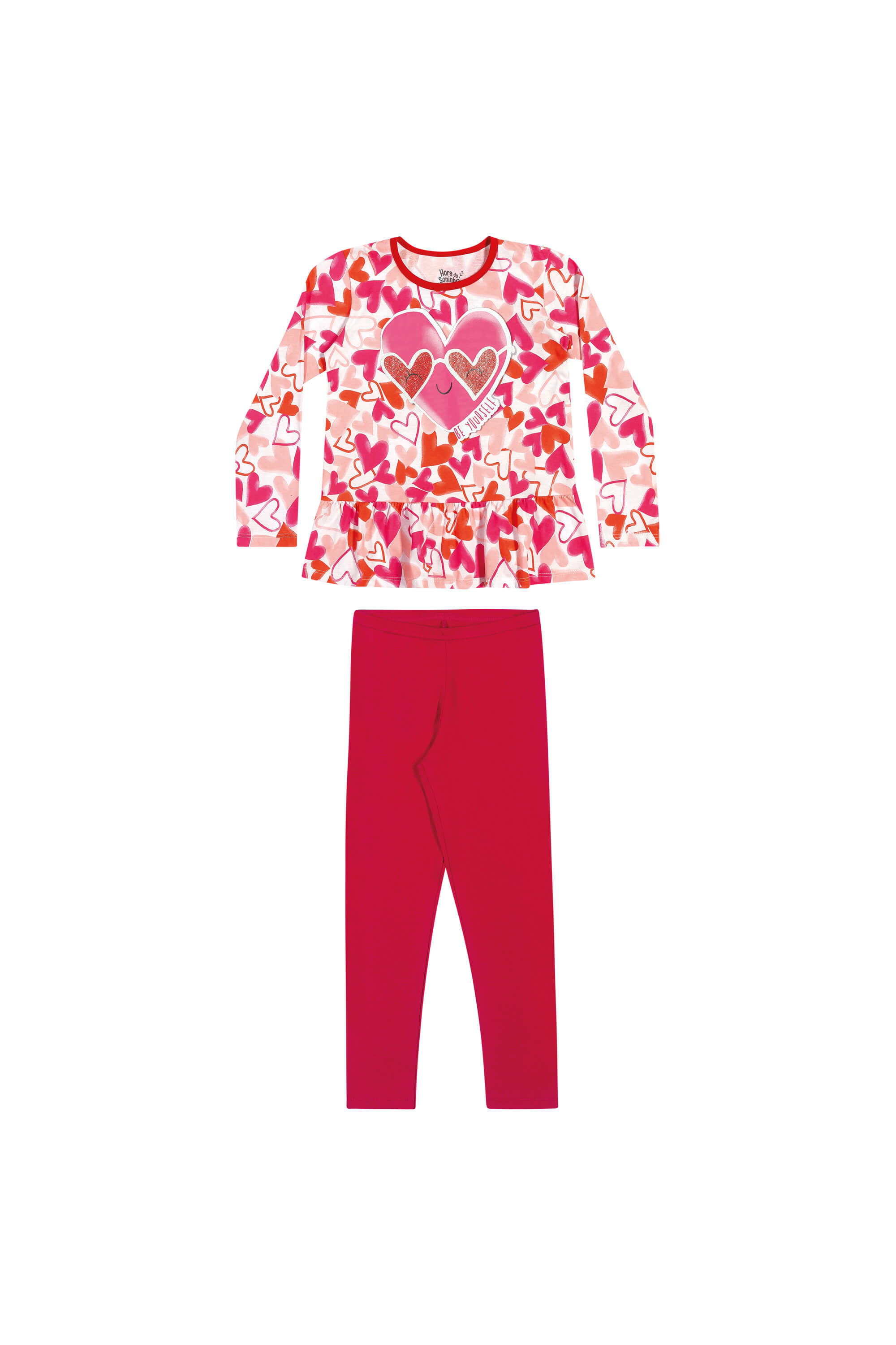 Pijama Feminino Infantil Love Elian Vermelho - Privalia