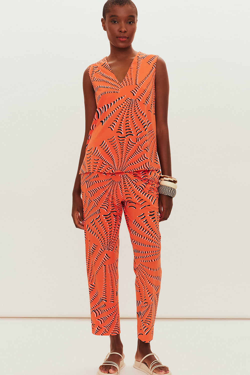 Blusa decote concha laranja tropical - Privalia