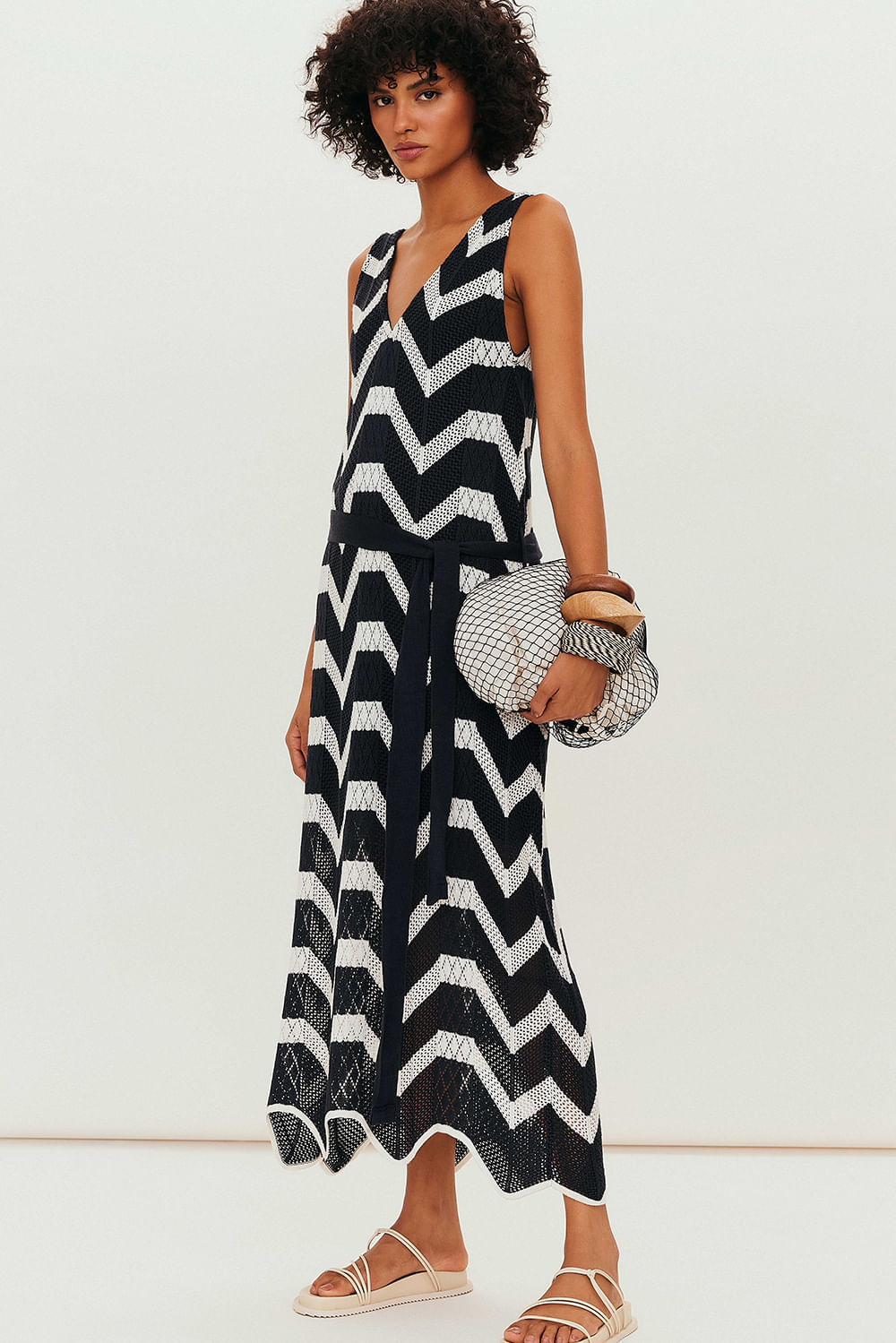 Vestido listra chevron azul marinho - Privalia