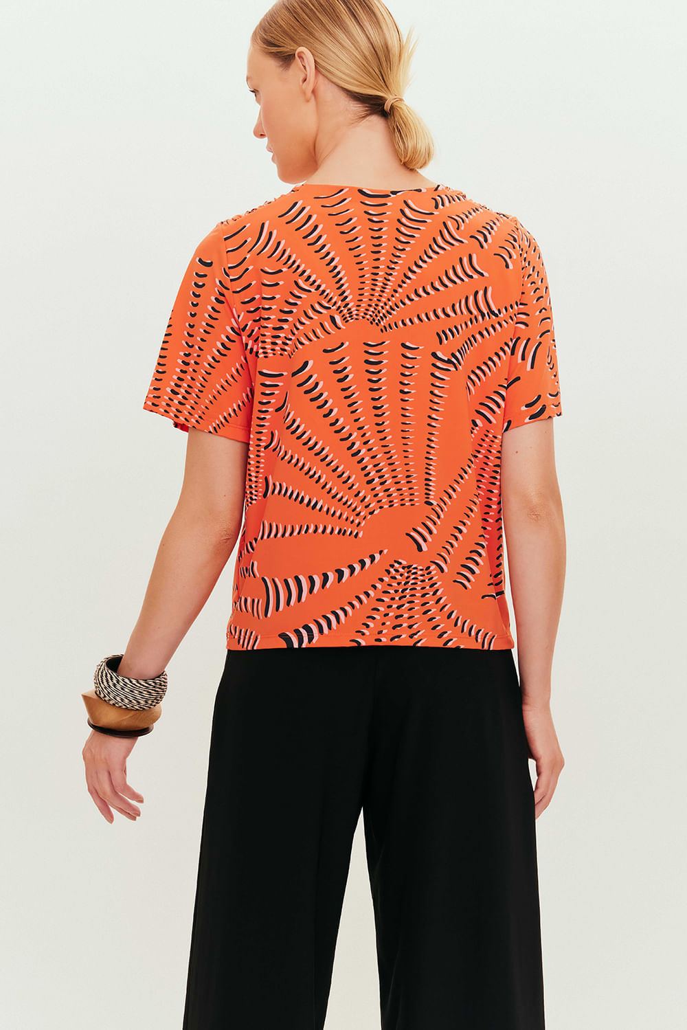 Blusa manga concha laranja tropical (049) - Privalia
