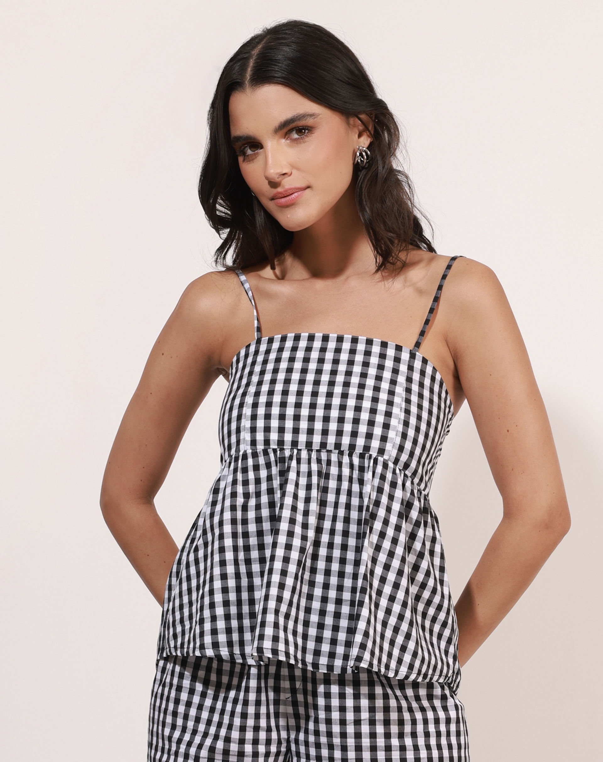 Blusa Bata Reta Vichy - Privalia