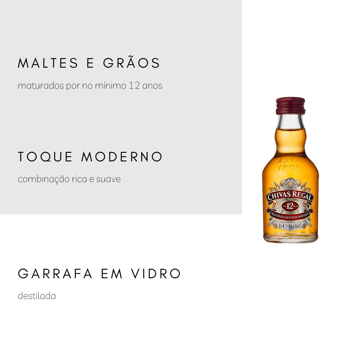 WHISKY CHIVAS REGAL 12 ANOS MINI 50ML - Privalia