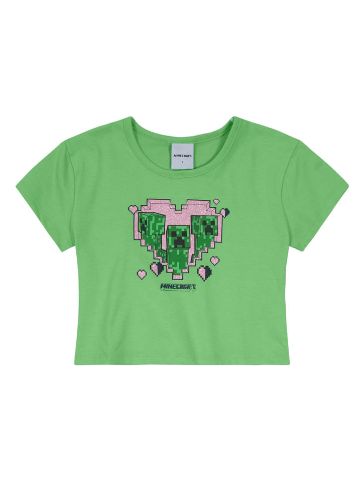 Blusa Cropped Minecraft infantil menina Brandili - Privalia