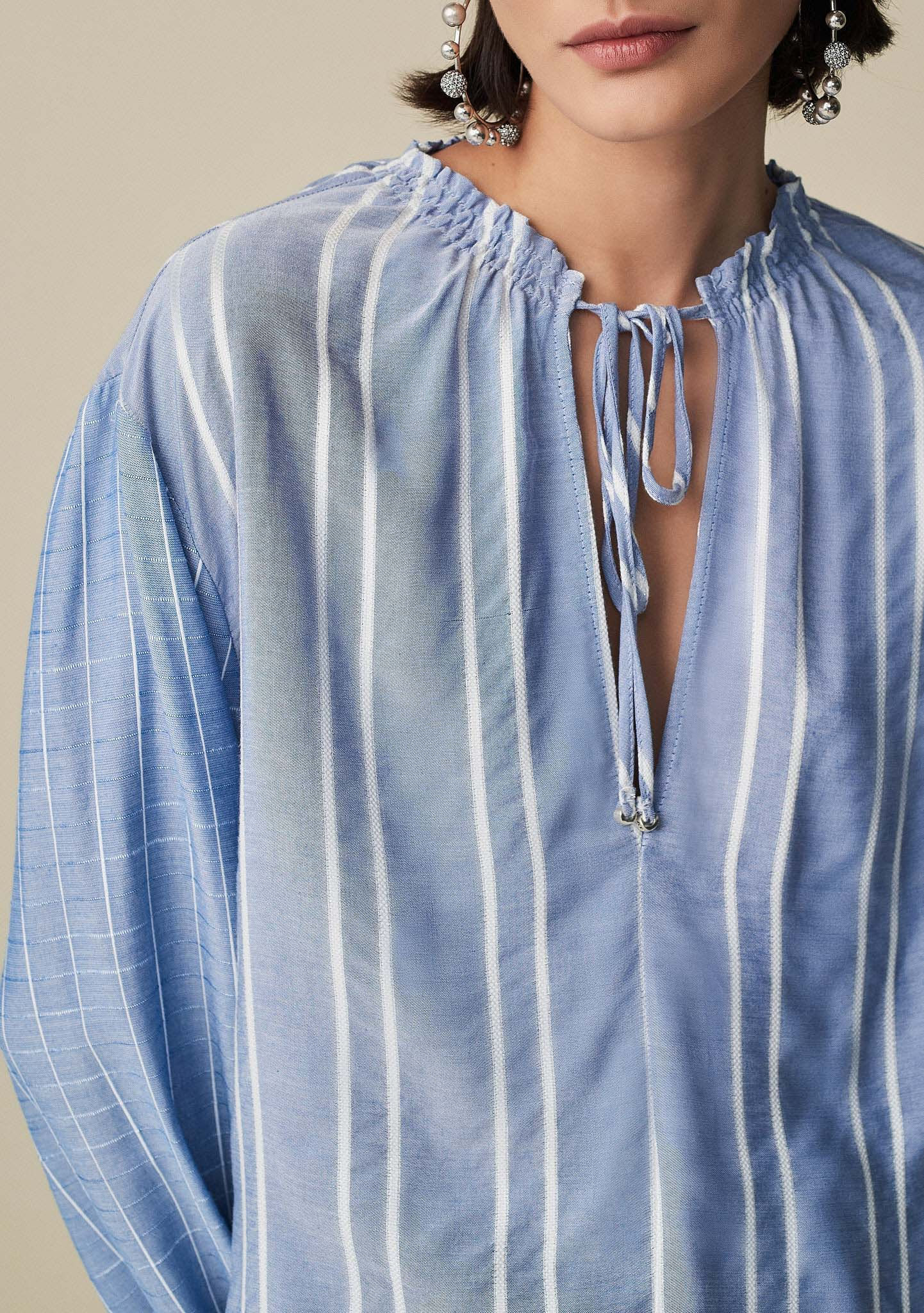 Bata Maria.Valentina Decote V Com Amarração Azul - Privalia