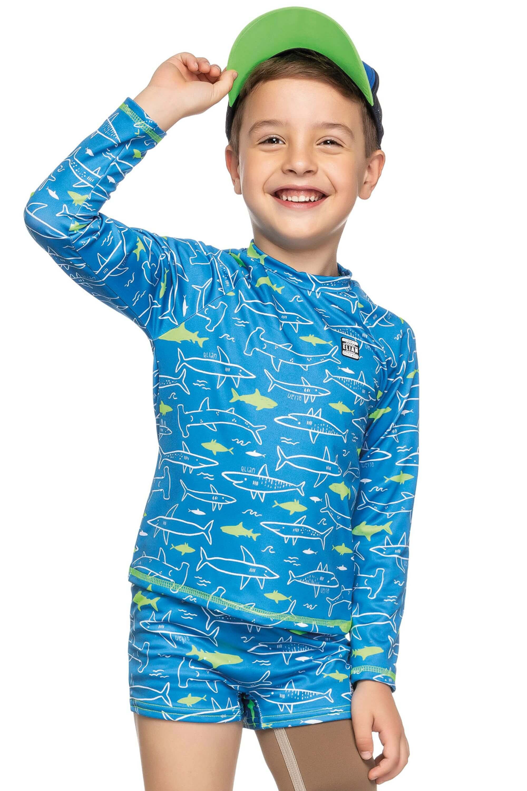 Sunga Infantil Menino Beach Estampado Tubarões Elian Azul - Privalia