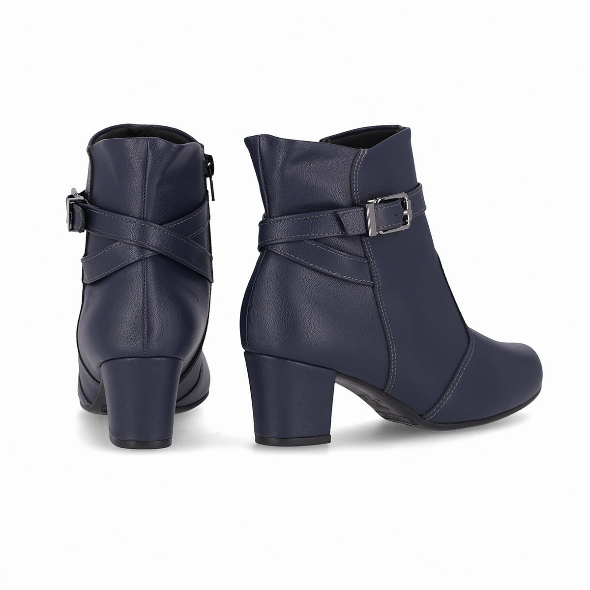 Bota Laura Cano Curto Salto Médio Navy - Privalia
